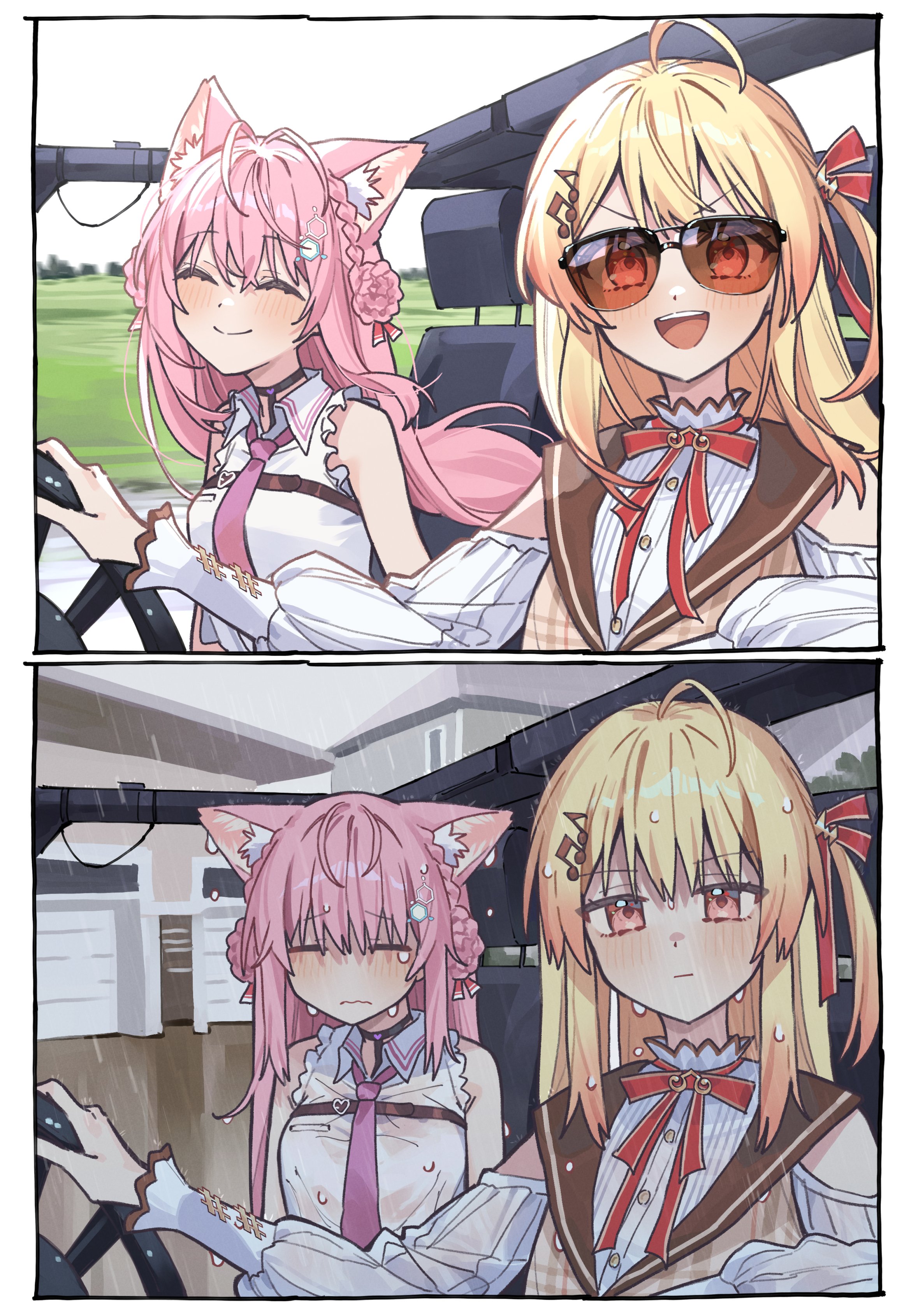 tsukino (nakajimaseiki) hololive hololive dev is hakui koyori otonose kanade animal ears megane ...